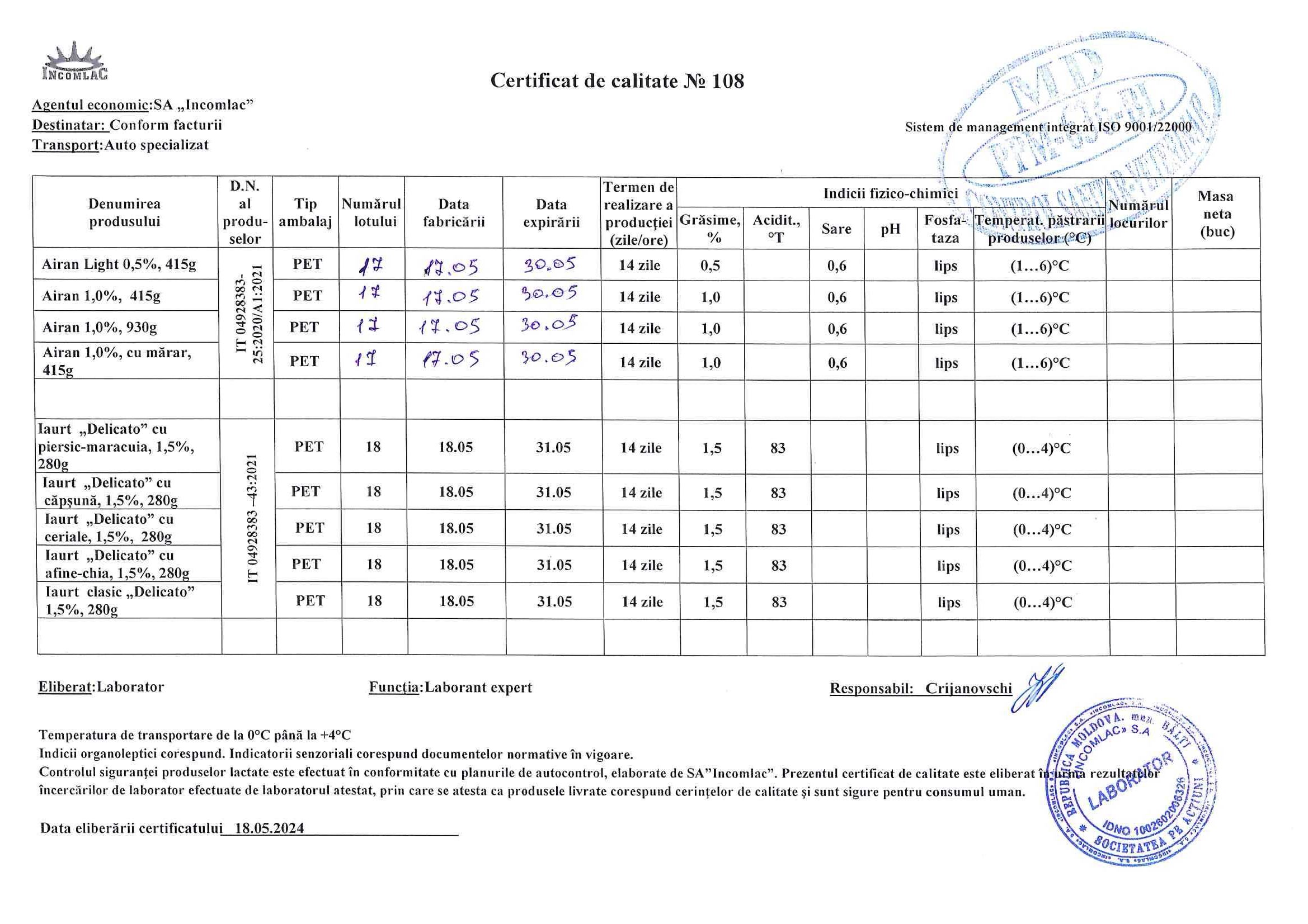 18.05.2024 Айран – SA "JLC"